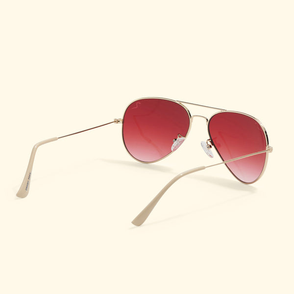 TV EYE Aviators (Gold w/Dark Red Gradient Lense) – THE CAST